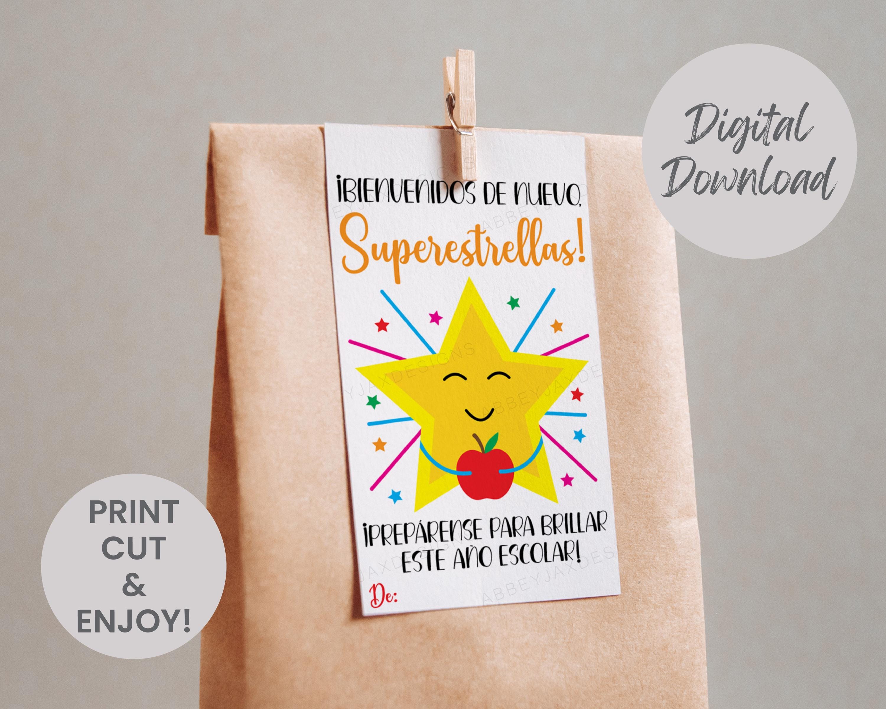 Back to School Gift Tag in Spanish, Welcome Back to School Tag, Spanish ...