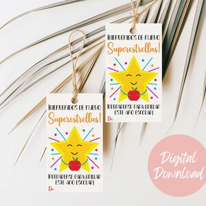 Back to School Gift Tag in Spanish, Welcome Back to School Tag, Spanish ...