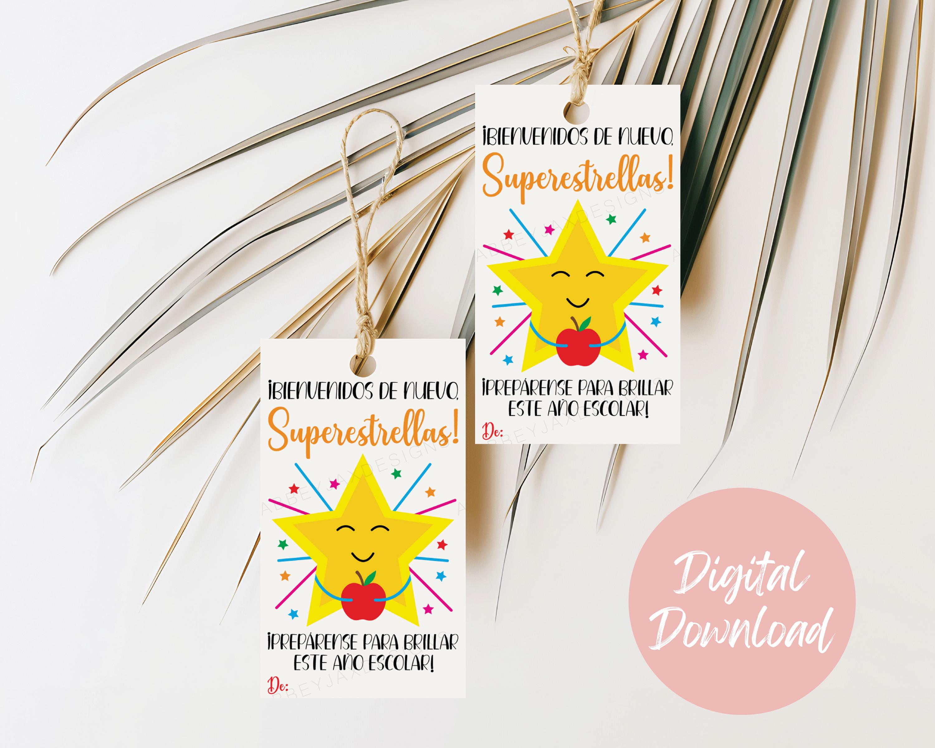 Back to School Gift Tag in Spanish, Welcome Back to School Tag, Spanish ...