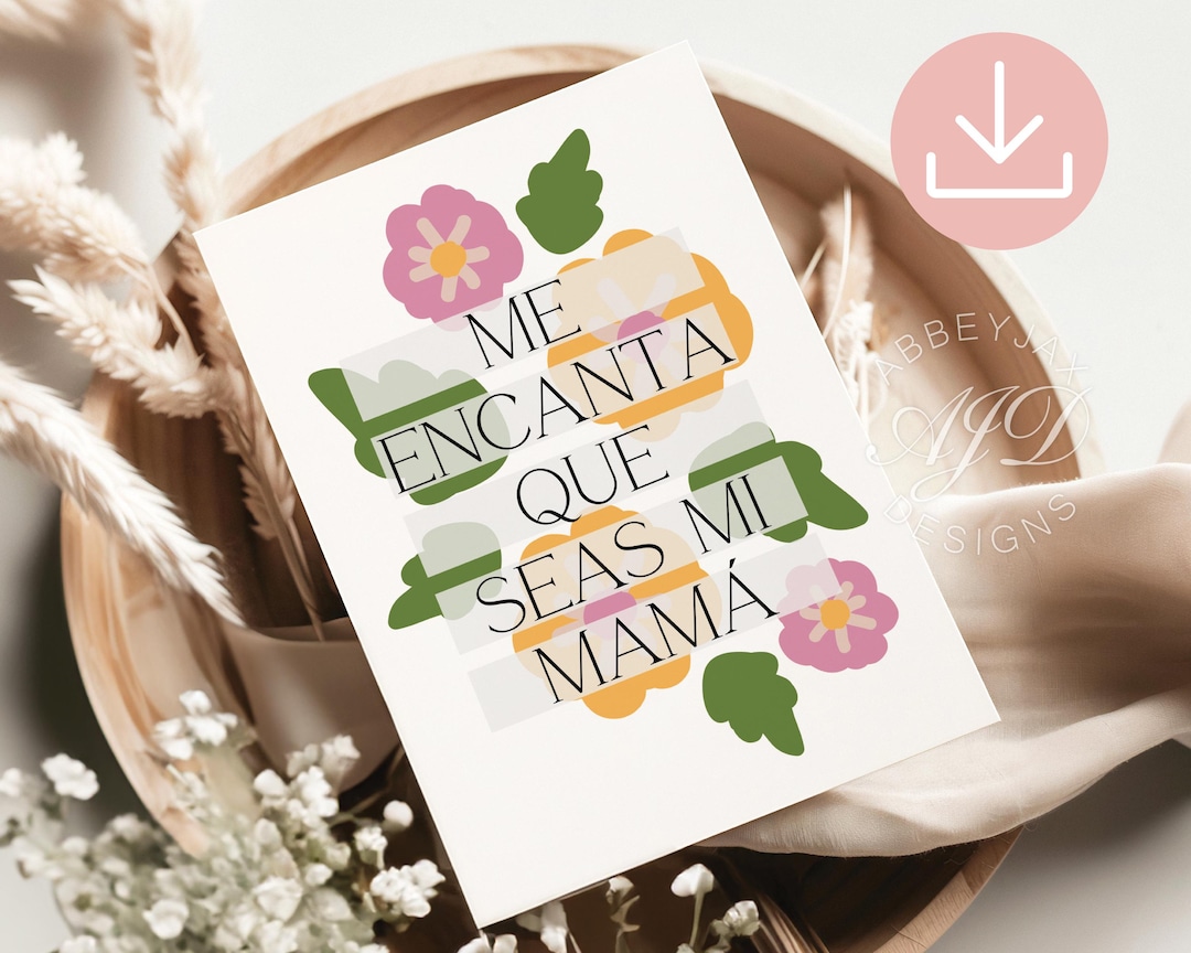 Spanish Mother's Day Card, Spanish Birthday Card, Printable Mother's ...