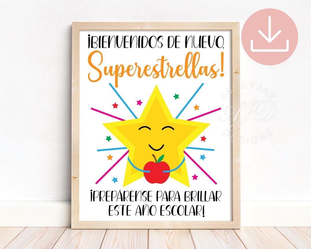Welcome Back Students Sign, Spanish Classroom Decor, Bienvenidos Sign ...