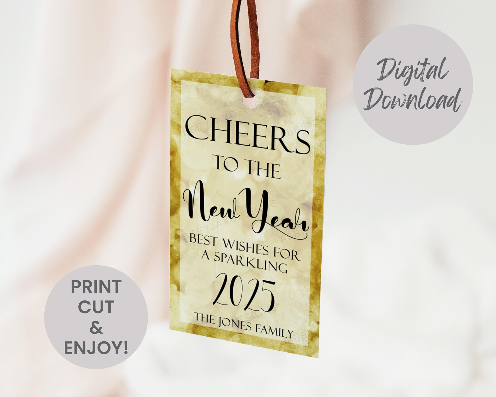 Cheers to 2025 Gift Tag, Printable New Years Tag, Happy New Years Gift ...