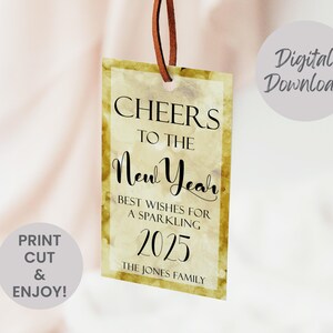 Cheers to 2025 Gift Tag, Printable New Years Tag, Happy New Years Gift ...