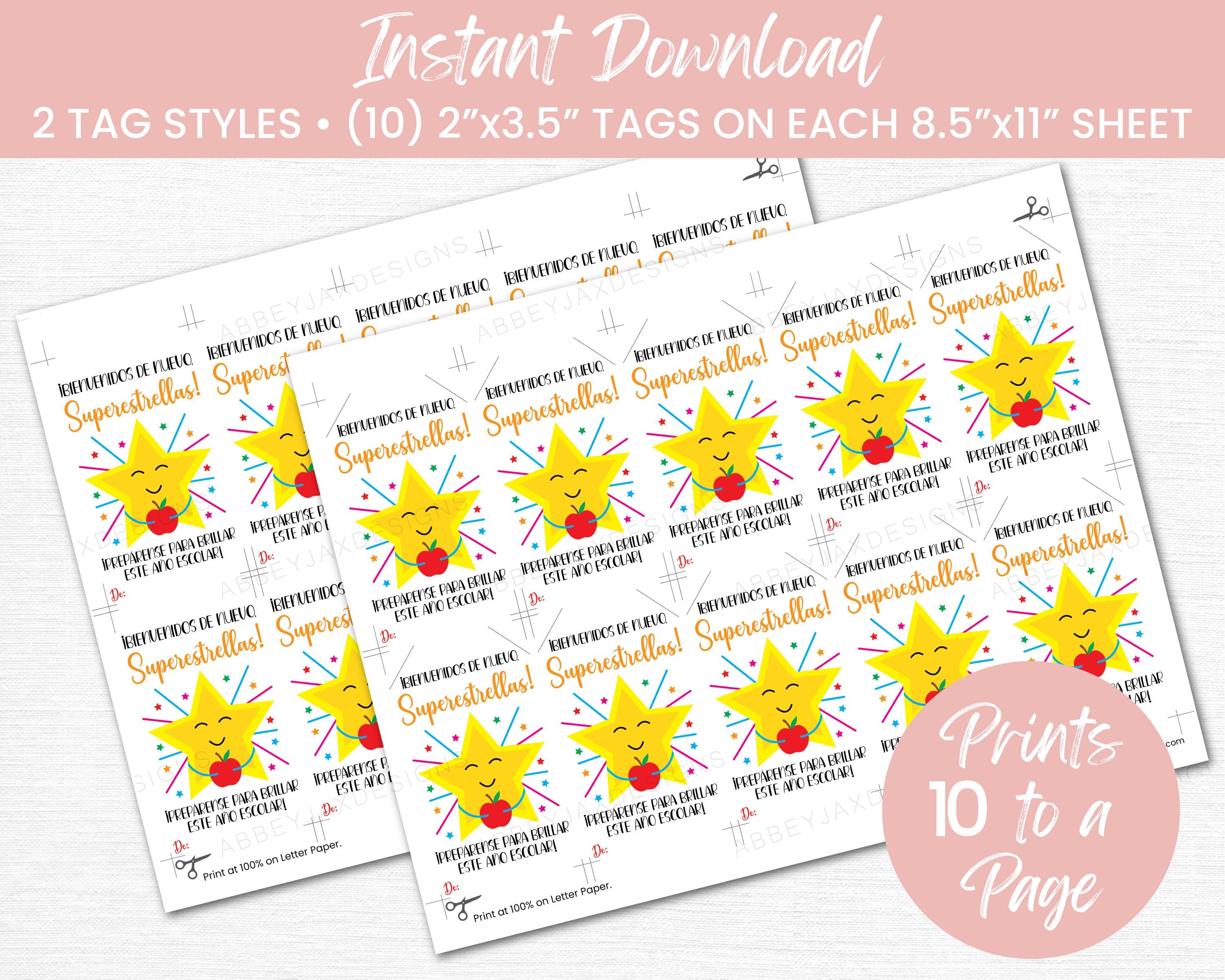 Back to School Gift Tag in Spanish, Welcome Back to School Tag, Spanish ...