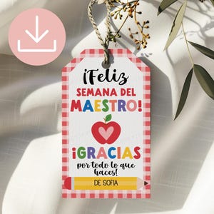 Spanish Thank You Tags, Printable Teacher Appreciation Week, Teacher ...