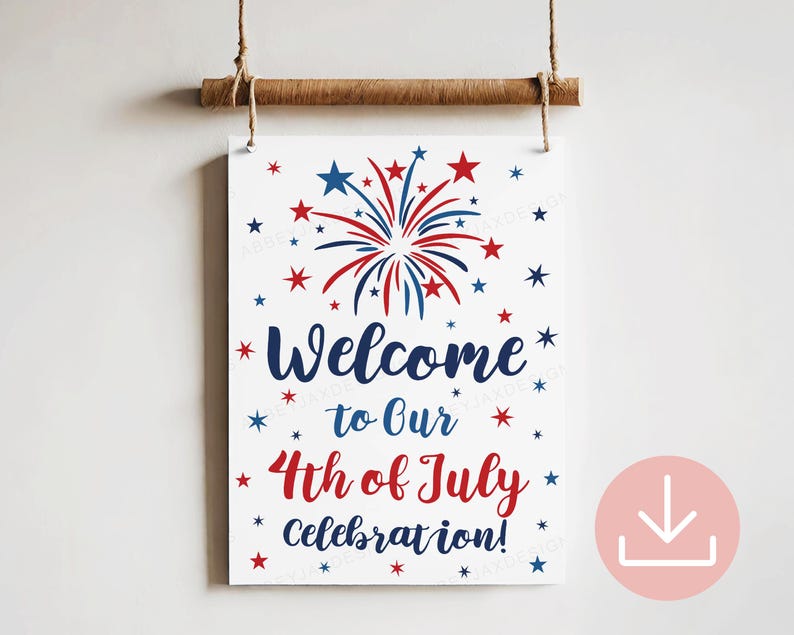 4th of July Welcome Sign, Fourth of July Decorations Sign, Independence ...