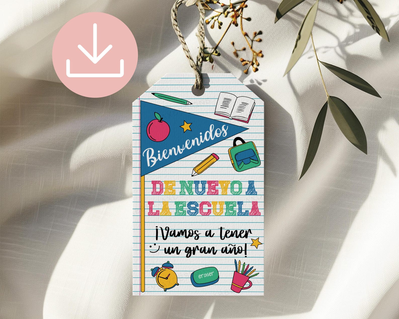 Back to School Gift Tag in Spanish, Welcome Back to School Tag, Spanish ...