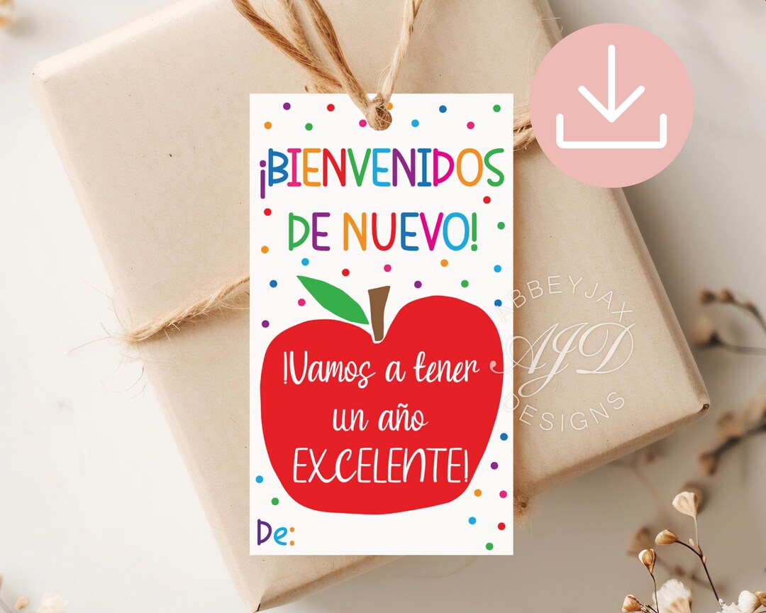 Back to School Gift Tag Spanish, Welcome Back to School Tag, Spanish ...