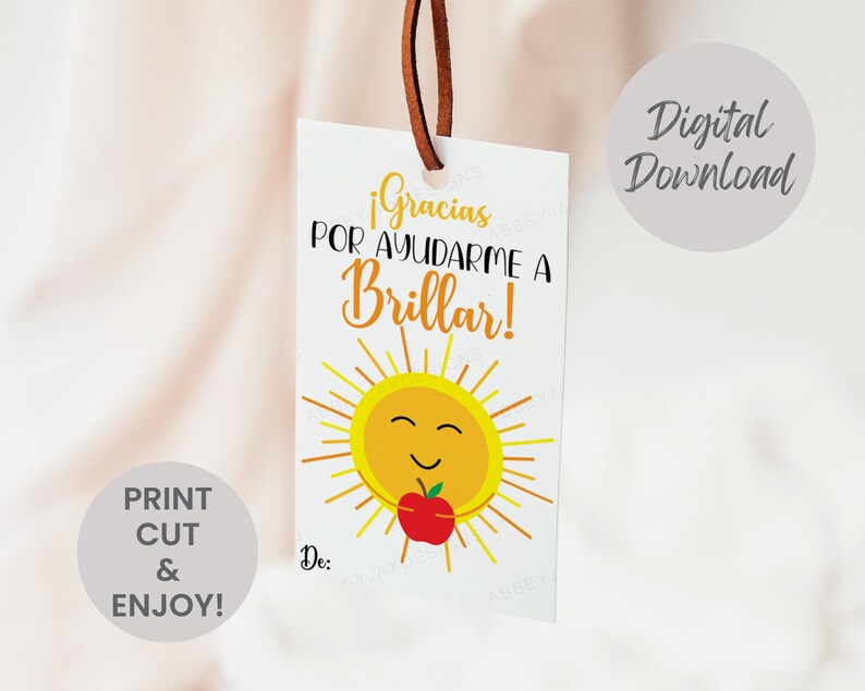 Spanish Thank You Tags, Teacher Appreciation Gift Tag Spanish ...