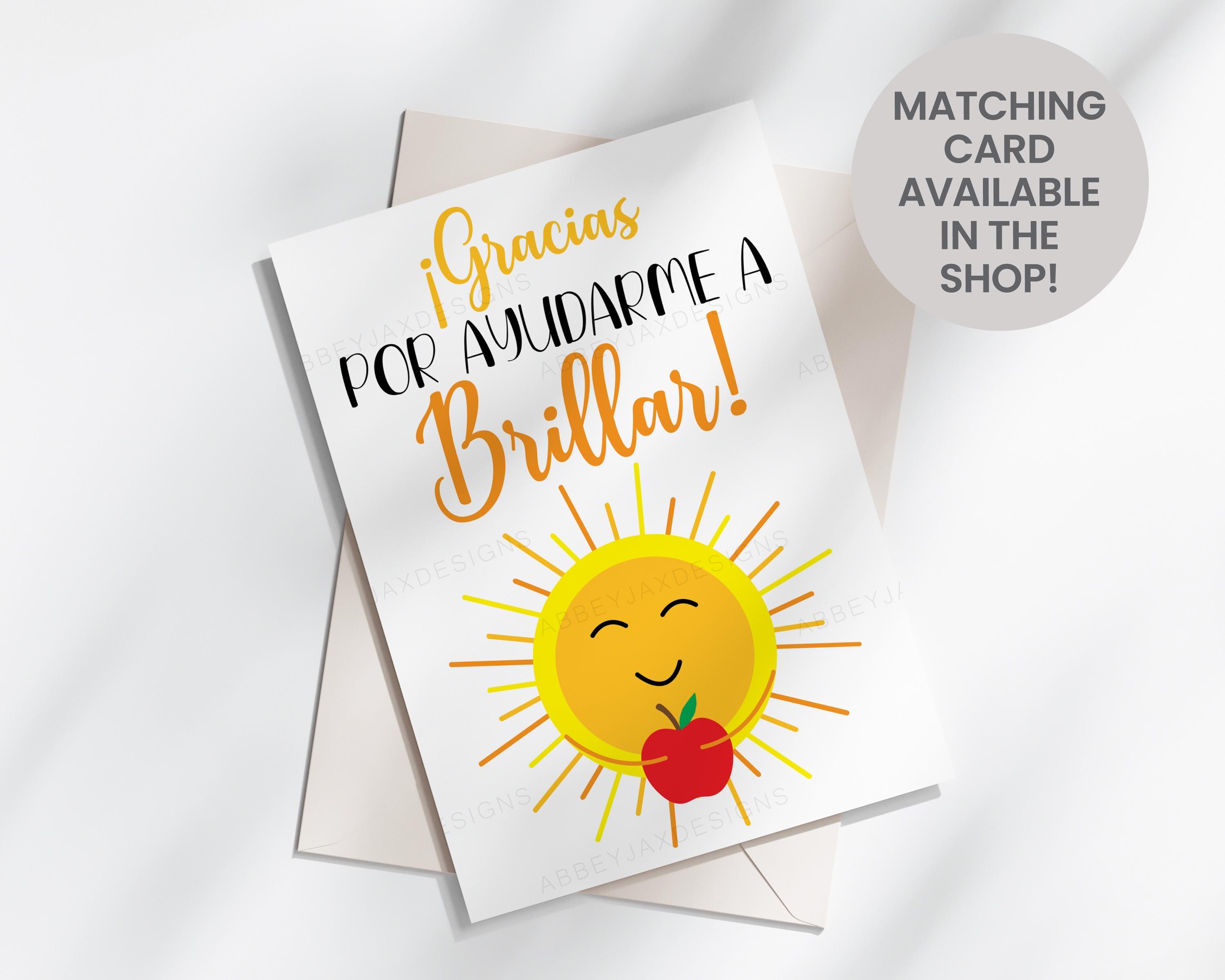 Spanish Thank You Tags, Teacher Appreciation Gift Tag Spanish ...