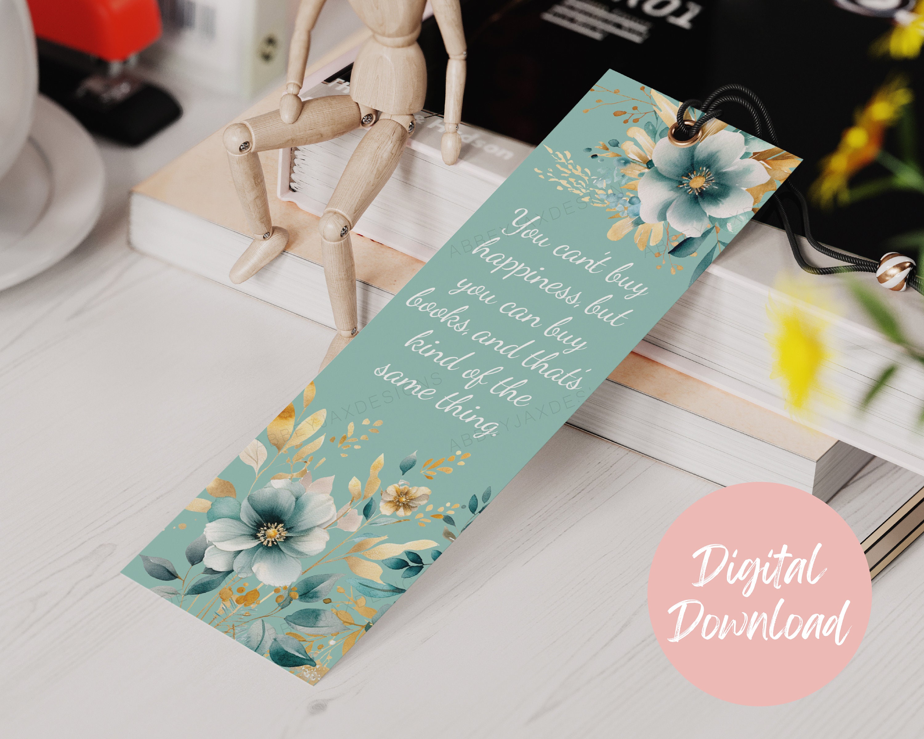 Printable Bookmarks Bundle, Flower Bookmarks for Readers, Floral ...