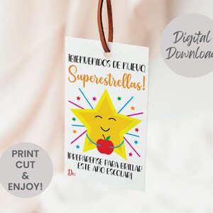 Back to School Gift Tag in Spanish, Welcome Back to School Tag, Spanish ...