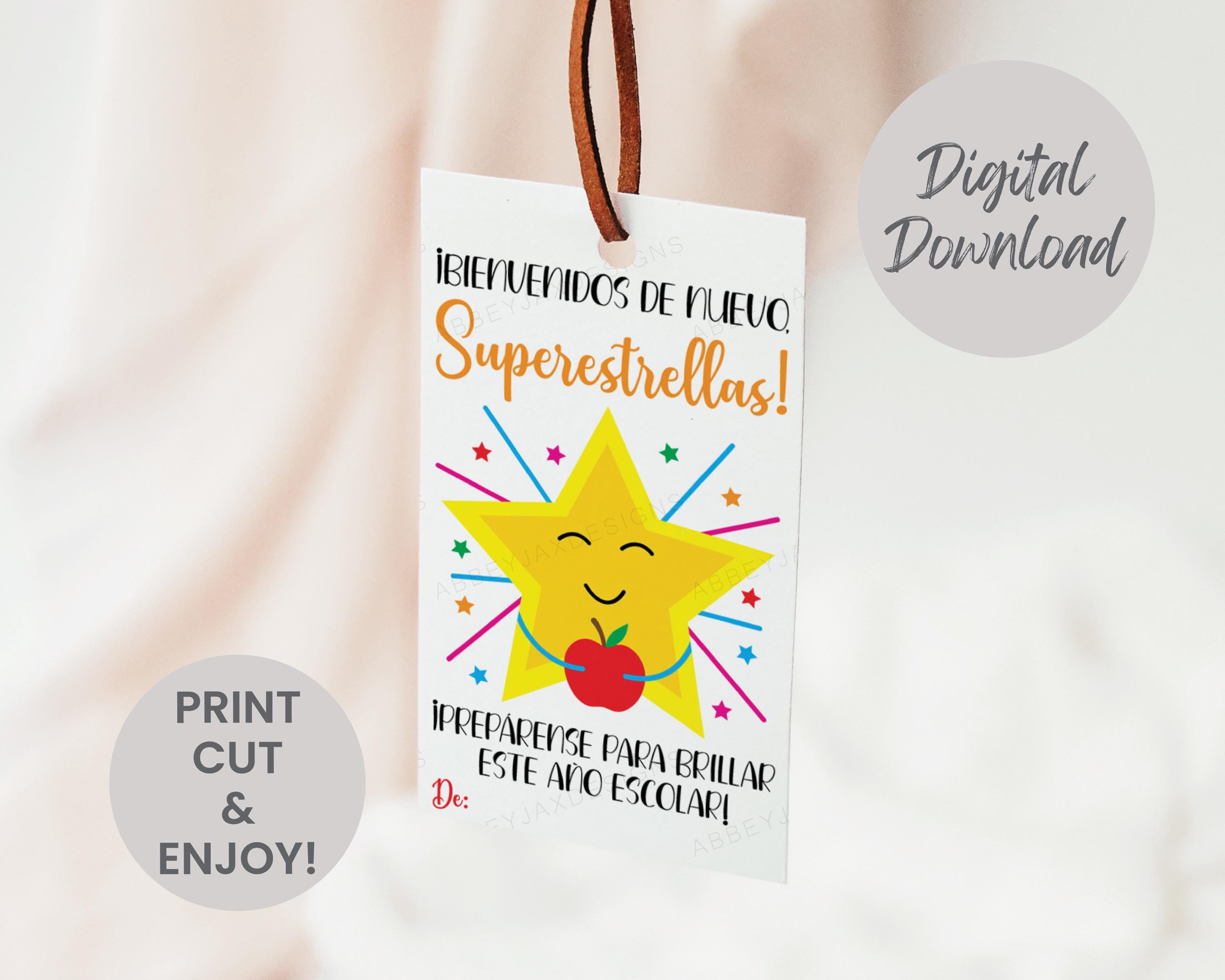 Back to School Gift Tag in Spanish, Welcome Back to School Tag, Spanish ...