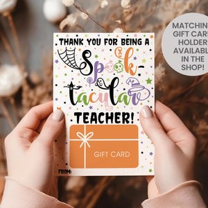 Spooktacular Teacher Halloween Gift Tag, Teacher Appreciation Gift ...