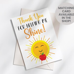 Teacher Appreciation Printable Tag, Sun Thank You Tags, Teacher ...