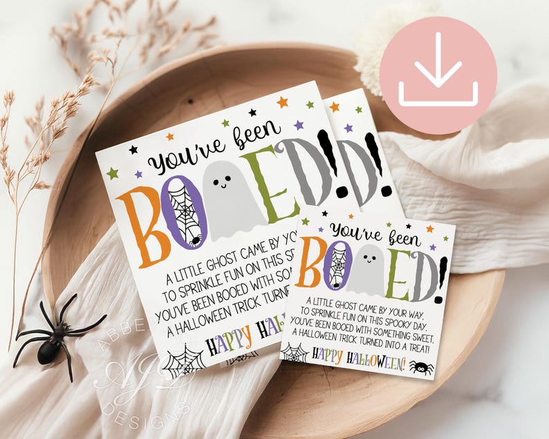You've Been Booed Gift Tags, Halloween Cookie Tags Printables, Youve ...