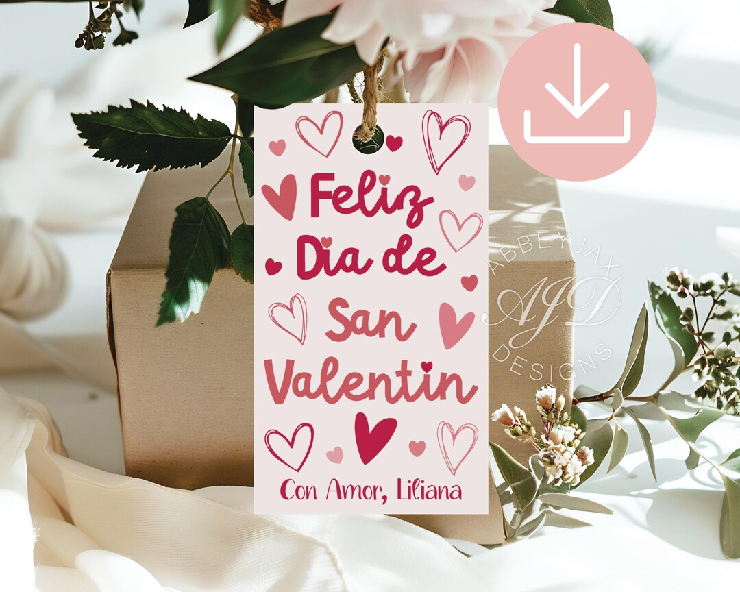 Happy Valentine's Day Spanish Tags, Feliz Dia De San Valentin ...