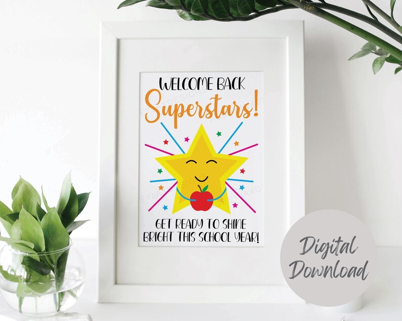 Welcome Back to School Sign, First Day of School Classroom Decoration ...