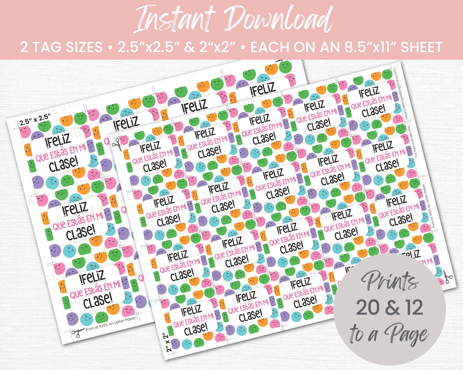 Back to School Cookie Tag in Spanish, Teacher Gift Tag for Students ...