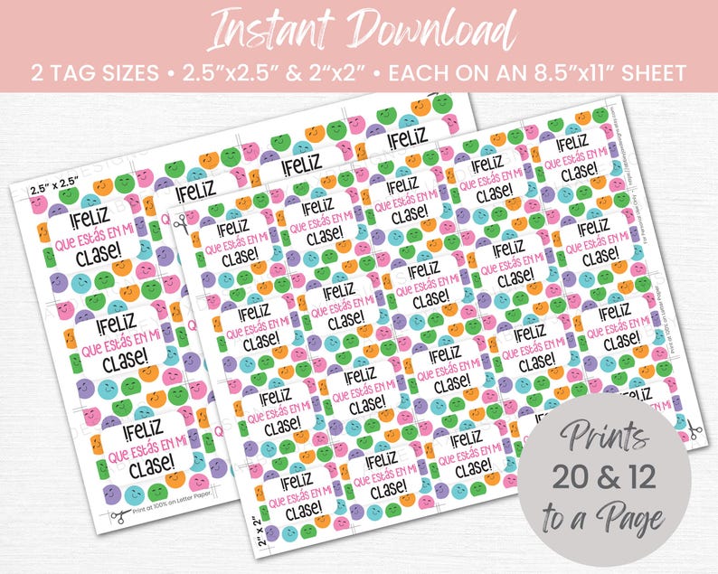 Back to School Cookie Tag in Spanish, Teacher Gift Tag for Students ...