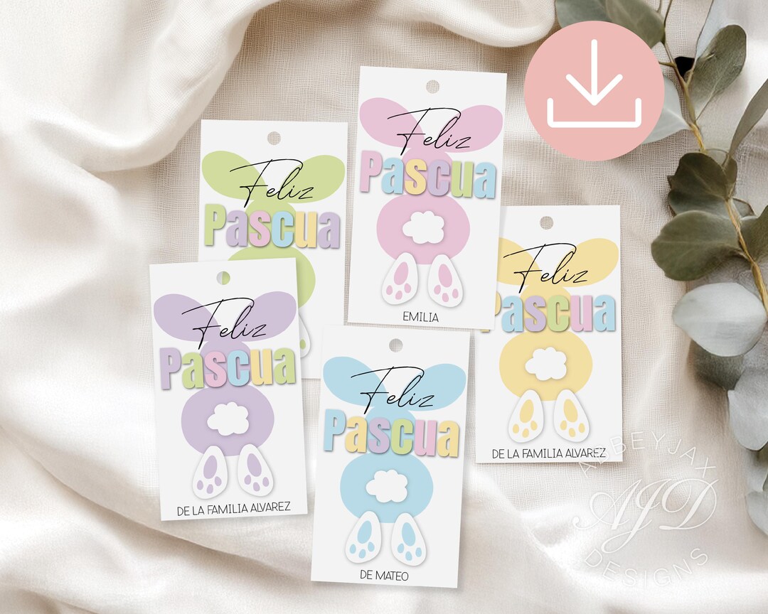 Spanish Easter Tags, Feliz Pascua Gift Tag, Easter Classroom Favors ...