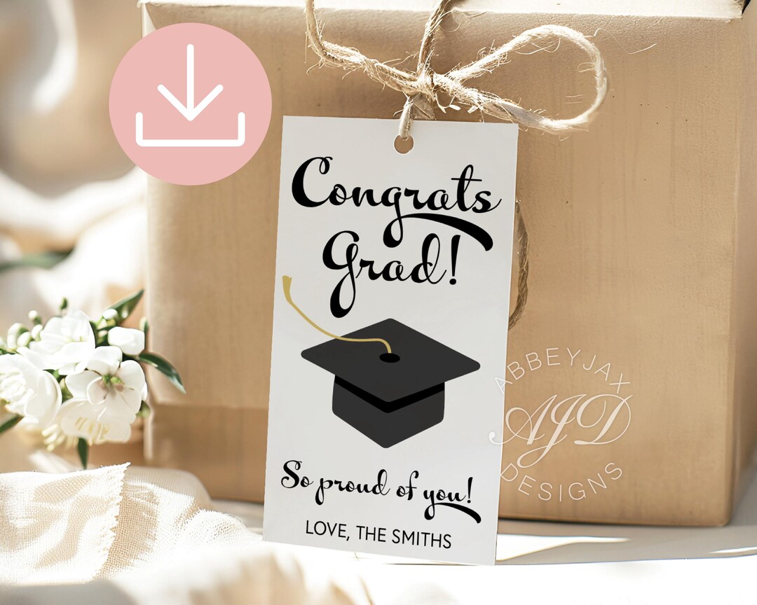 Congrats Grad Gift Tags, Printable Grad Tags, Graduate Tag ...