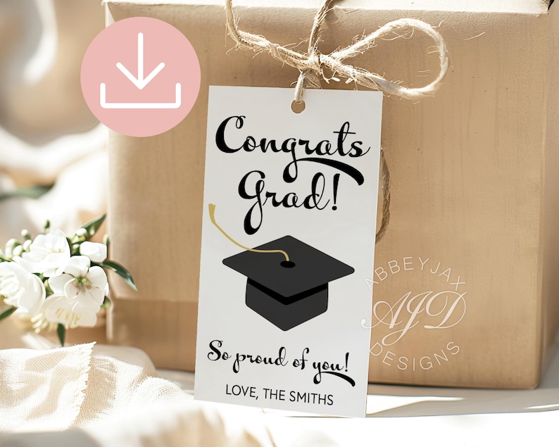 Congrats Grad Gift Tags, Printable Grad Tags, Graduate Tag ...