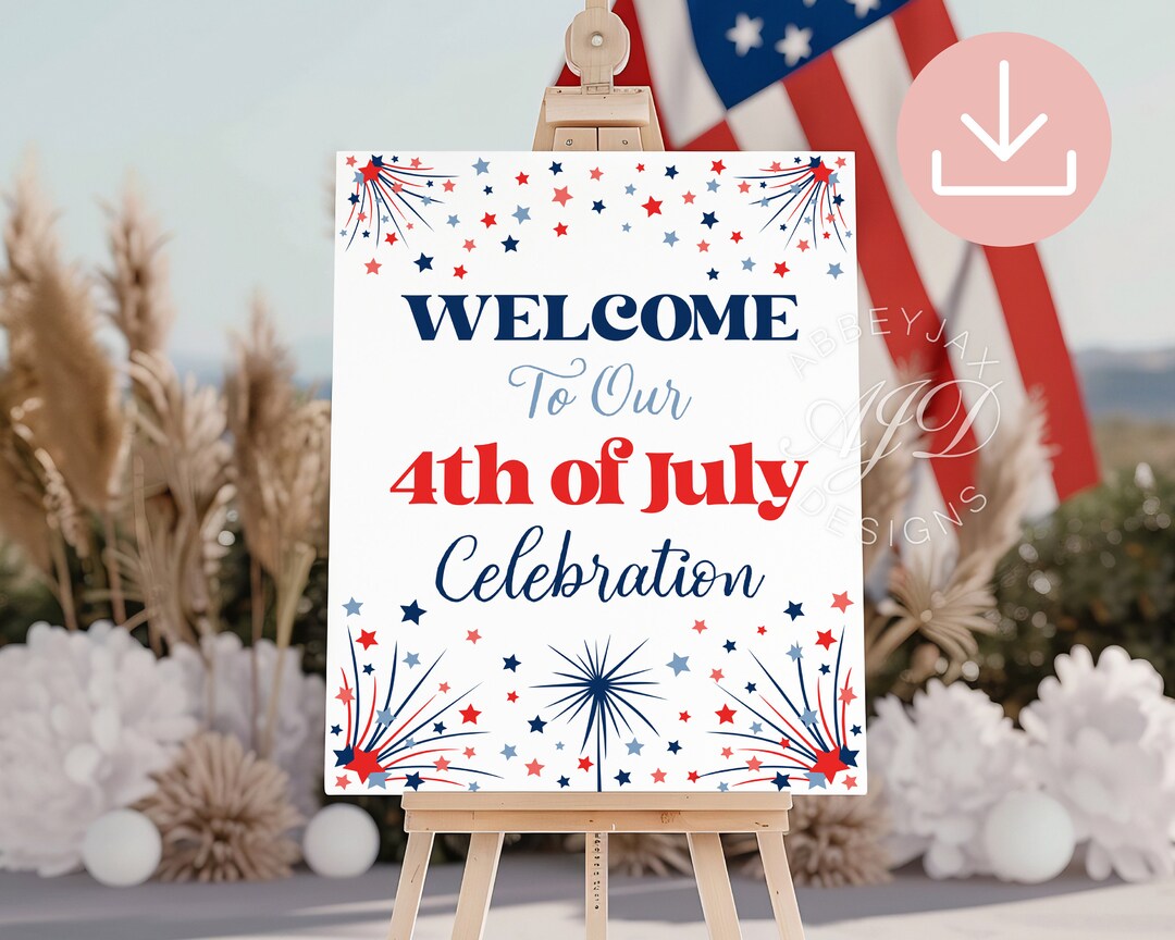 4th of July Welcome Sign, Fourth of July Decorations Sign, Independence ...