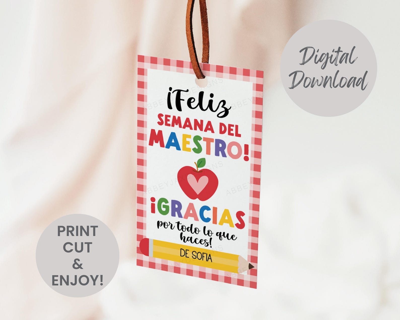 Spanish Thank You Tags, Printable Teacher Appreciation Week, Teacher ...