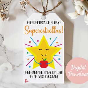 Back to School Gift Tag in Spanish, Welcome Back to School Tag, Spanish ...