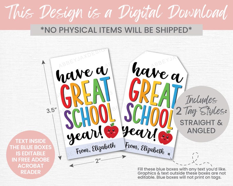 Have A Great School Year Tag, Welcome Back to School Tag, Back to ...