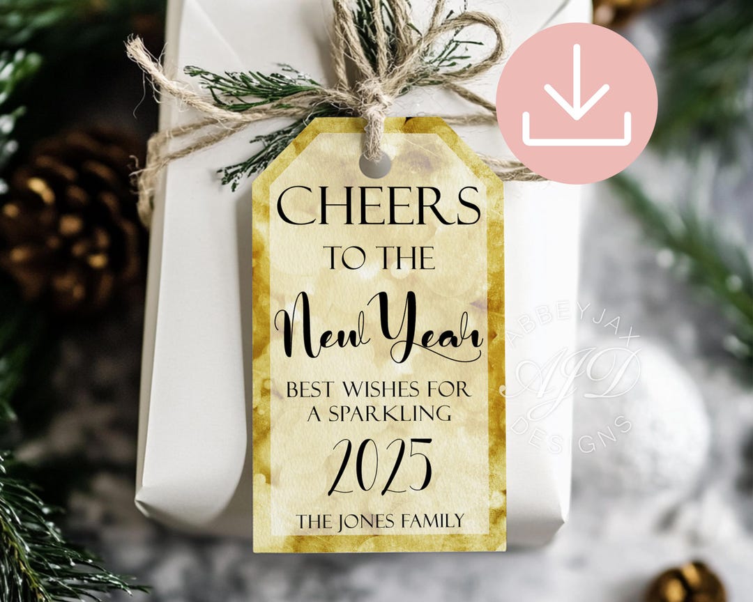 Cheers to 2025 Gift Tag, Printable New Years Tag, Happy New Years Gift ...