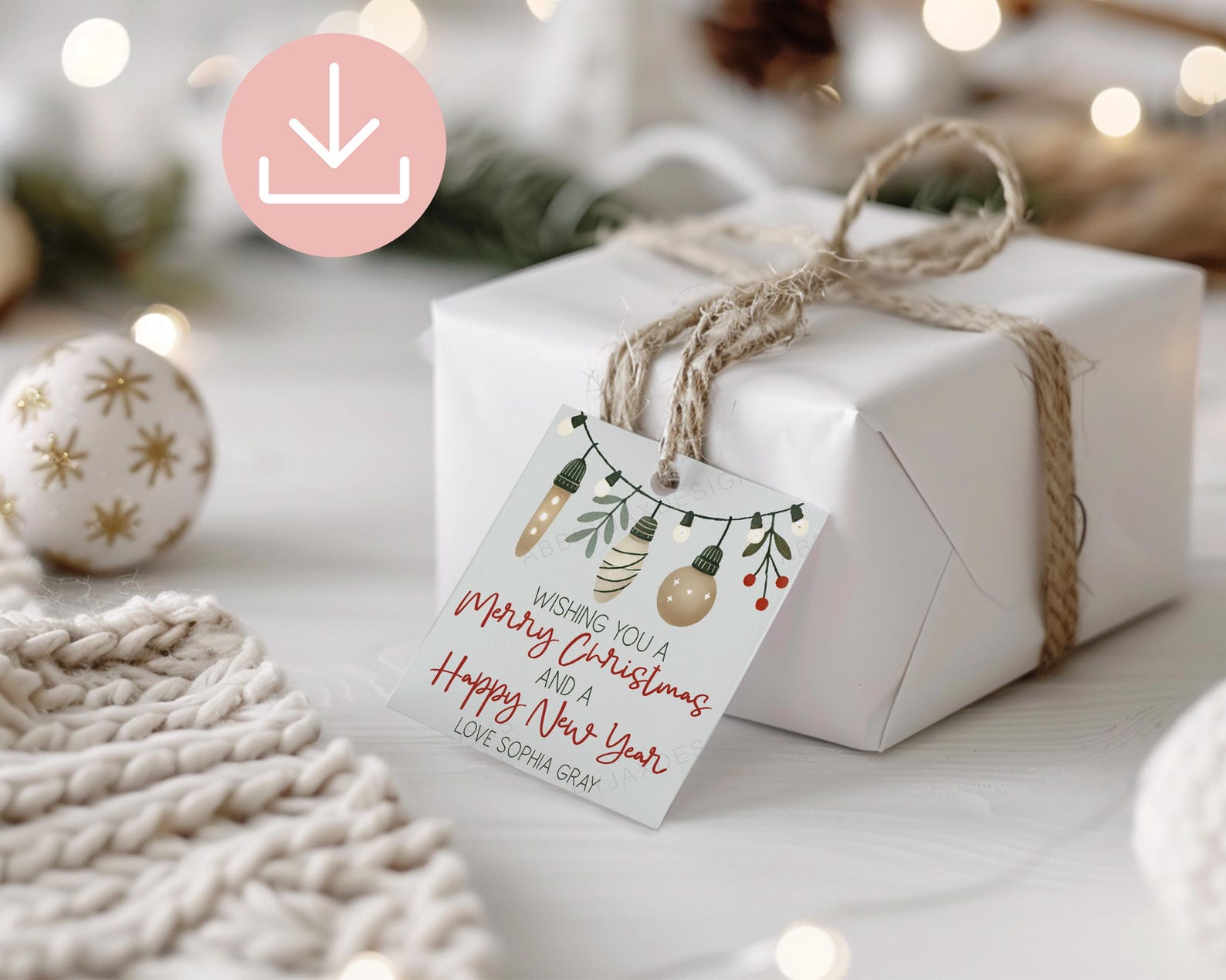 Editable Christmas Tags Printable, New Years Party Favors, Christmas ...