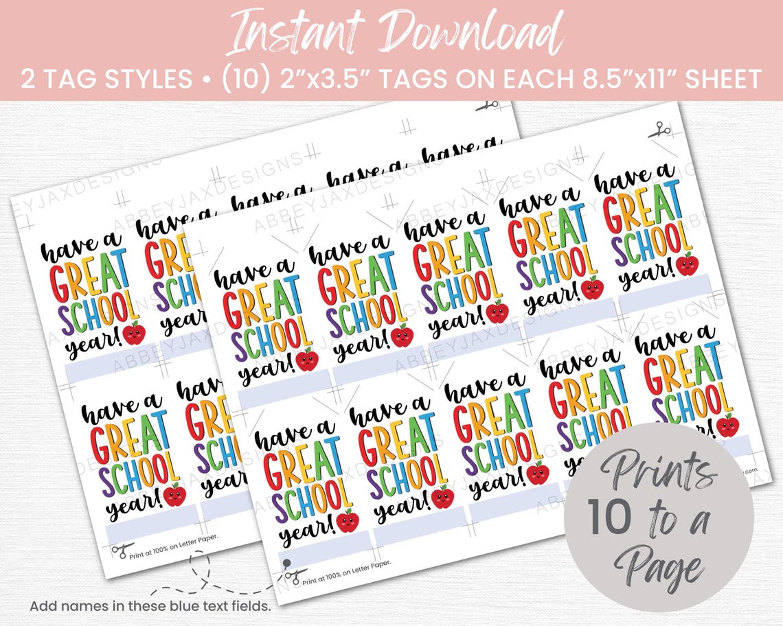 Have A Great School Year Tag, Welcome Back to School Tag, Back to ...