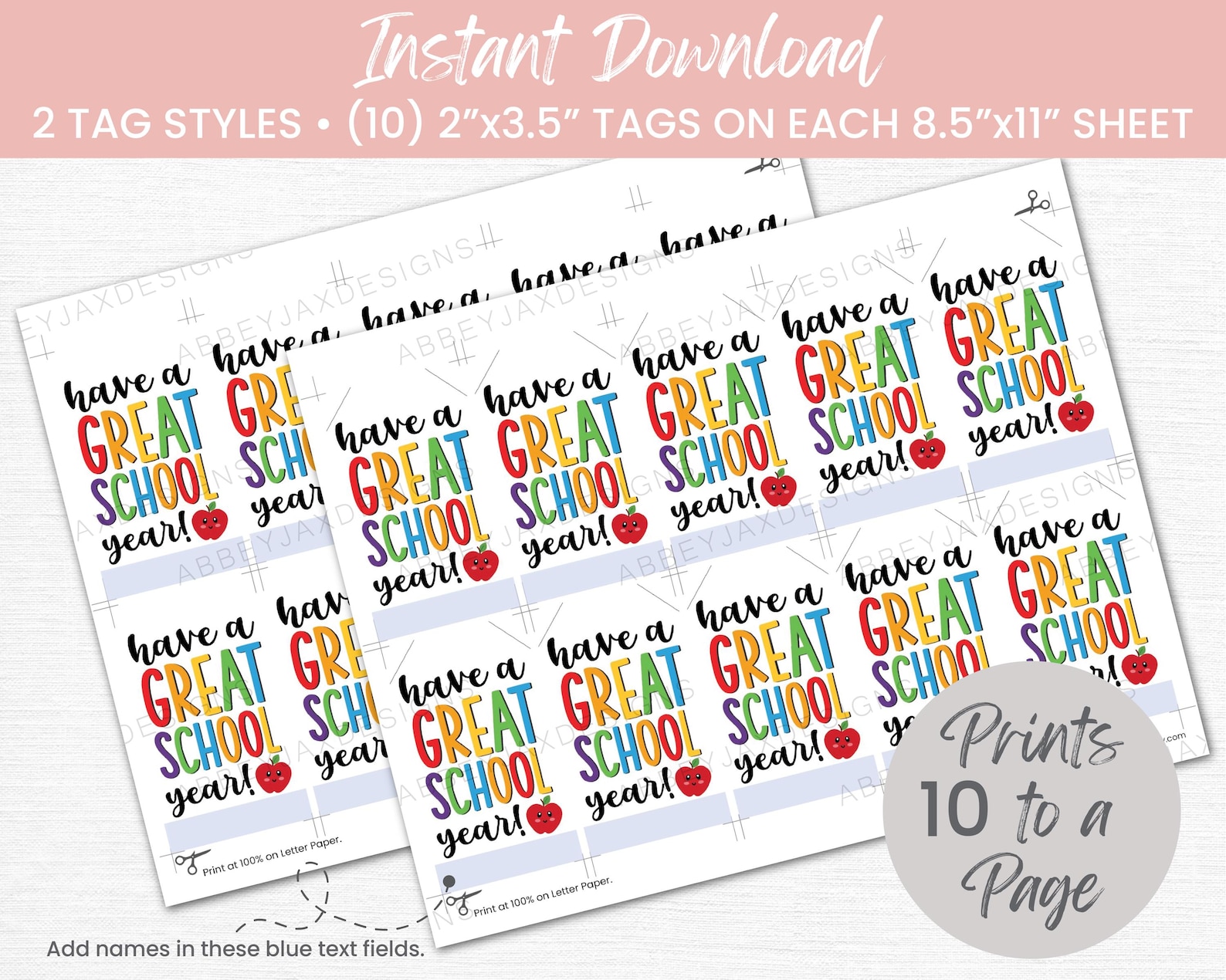 Have A Great School Year Tag, Welcome Back to School Tag, Back to ...