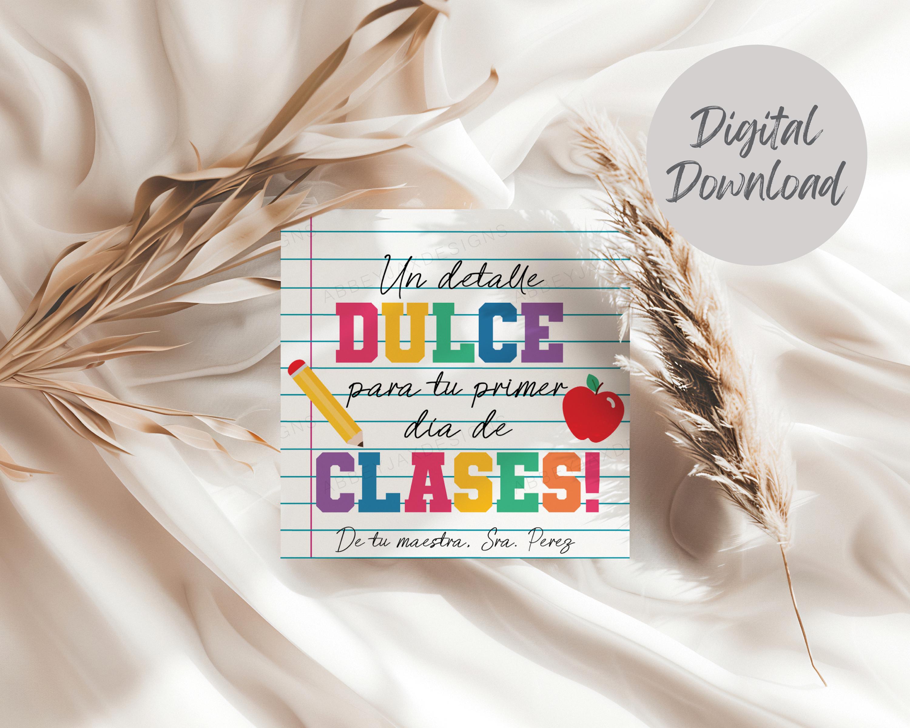 Spanish First Day of School Gift Tags, Back to School Gift Tag for ...