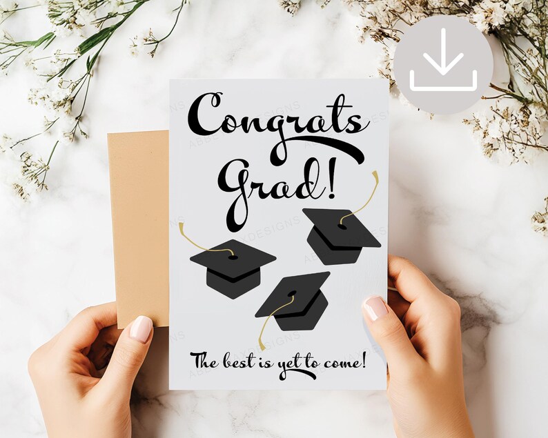 Congrats Grad Card Printable, Printable Graduation Card, Congrats Grad ...