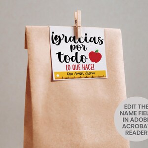 Spanish Thank You Tags, Printable Teacher Appreciation Week, Teacher ...