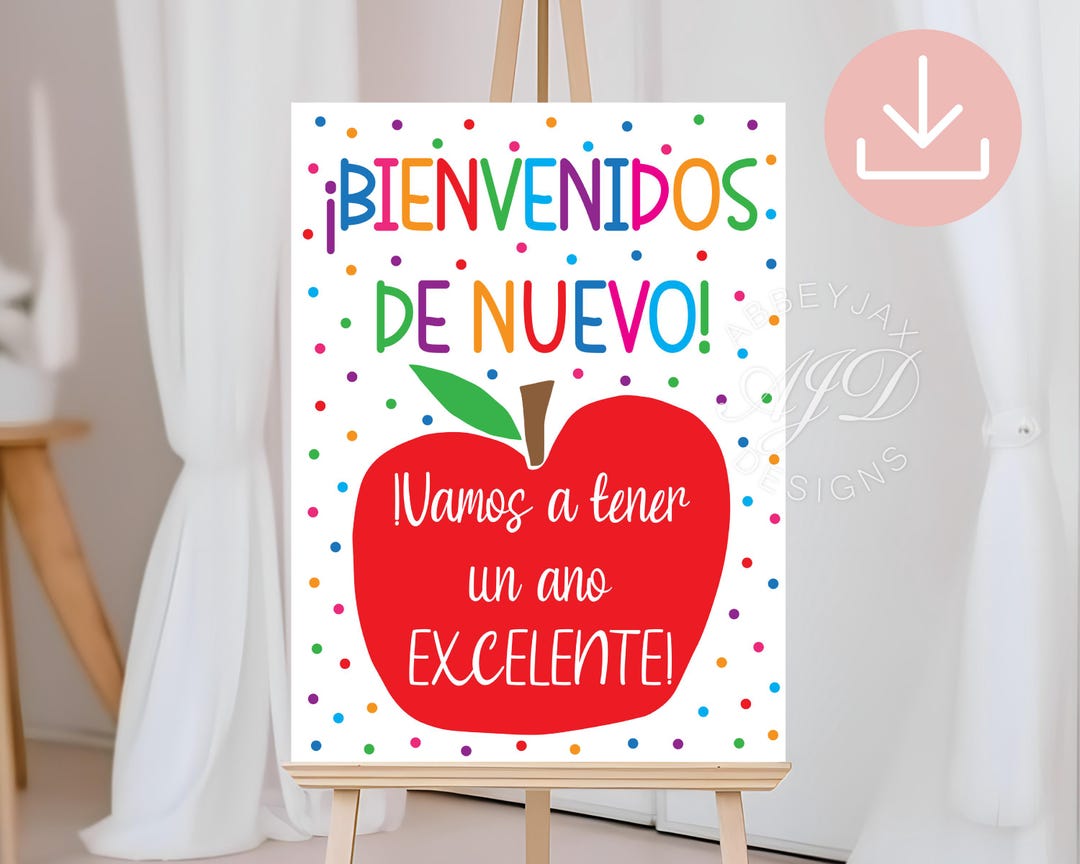 Welcome Back to School Sign in Spanish, First Day Classroom Decoration ...