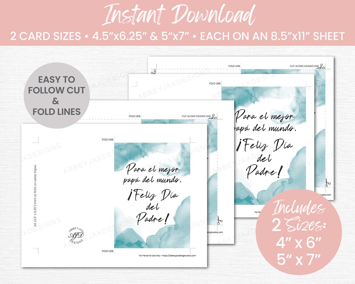 Father's Day Card, Dia Del Padre, Tarjeta Dia Del Padre, Feliz Dia Del ...
