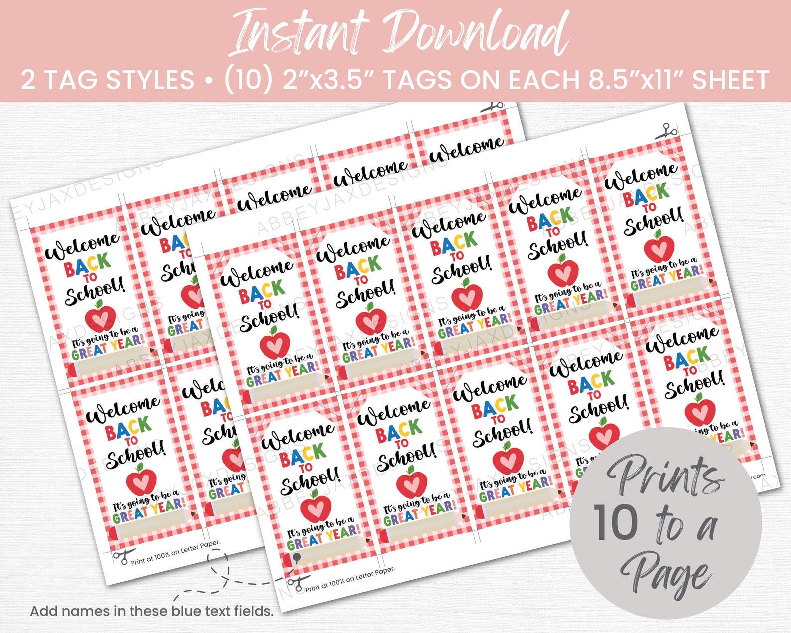 Welcome Back to School Tag, Back to School Gift Tags for Students ...