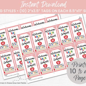 Welcome Back to School Tag, Back to School Gift Tags for Students ...