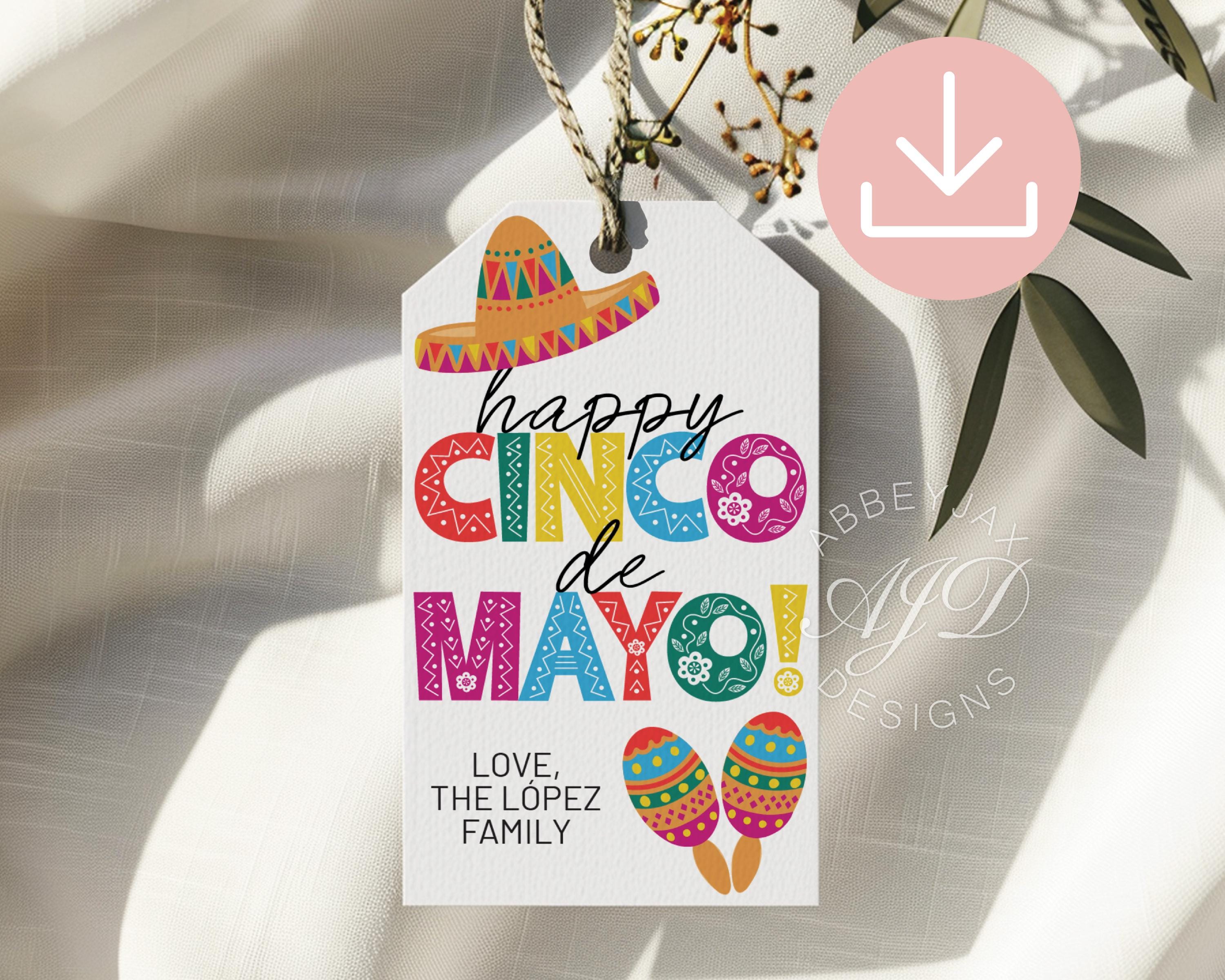 Cinco De Mayo Tags, Fiesta Gift Tags, Cinco De Mayo Party Printables ...