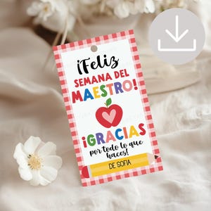 Spanish Thank You Tags, Printable Teacher Appreciation Week, Teacher ...