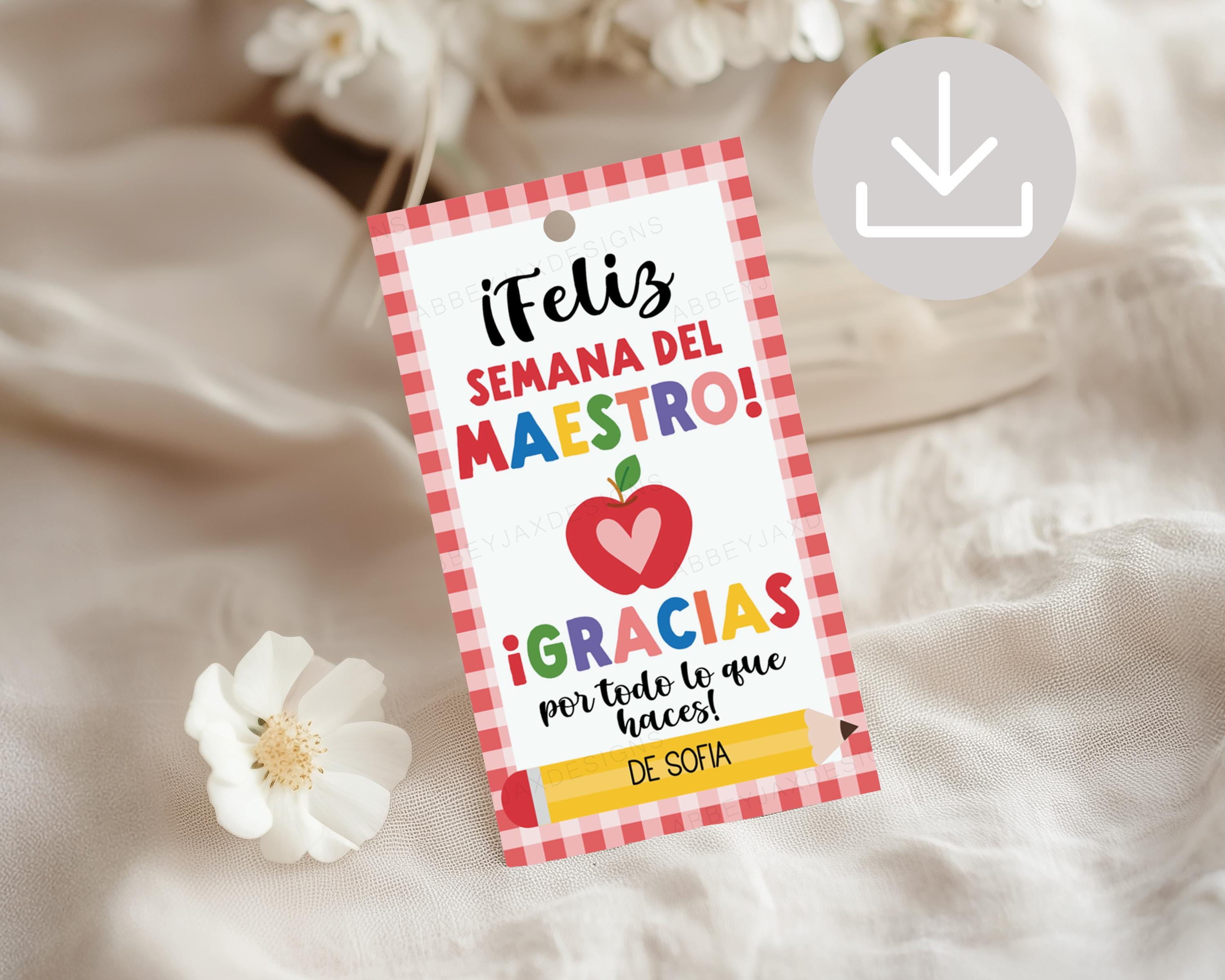 Spanish Thank You Tags, Printable Teacher Appreciation Week, Teacher ...