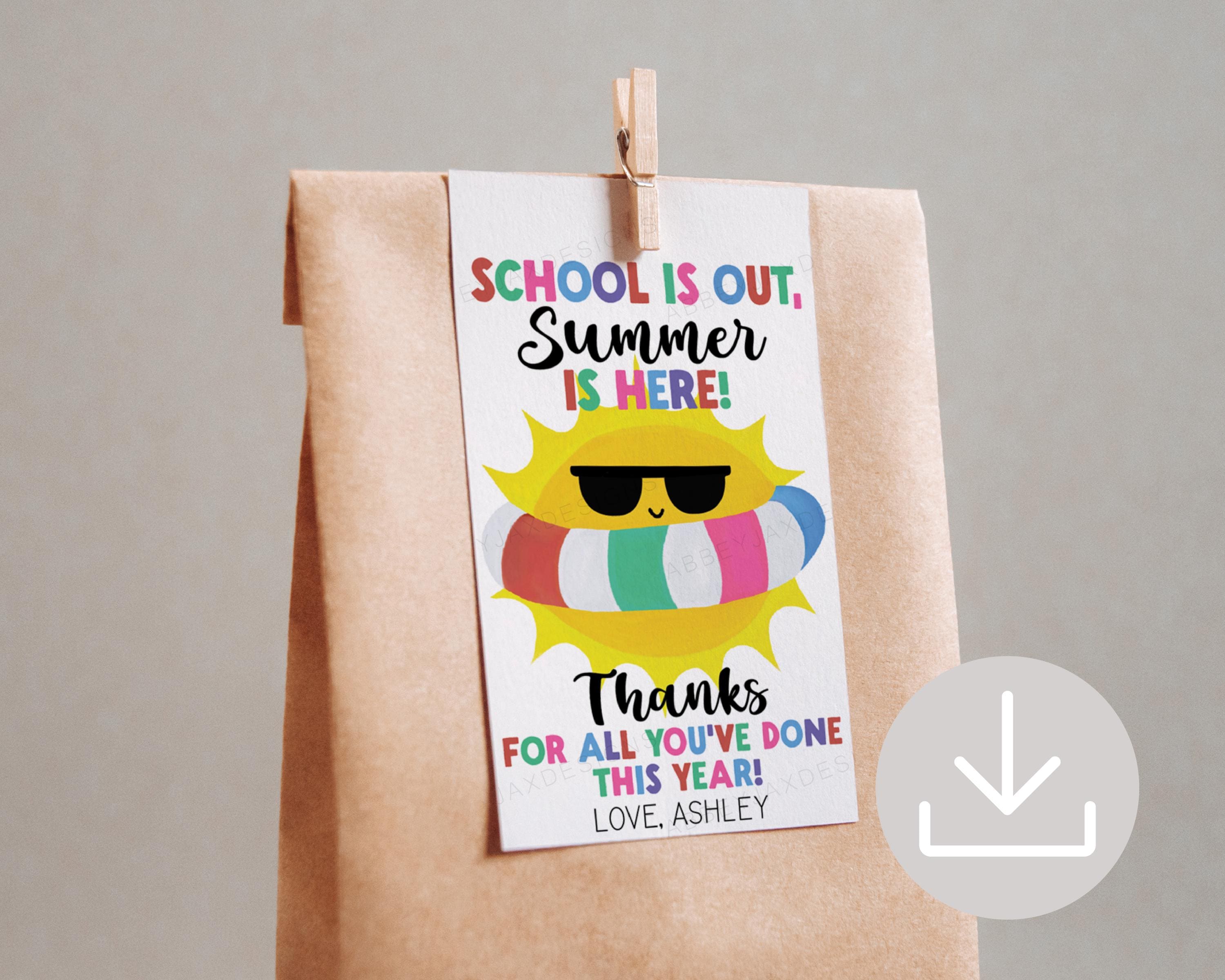 School is Out Summer is Here Tags, End of School Tag, Teacher ...