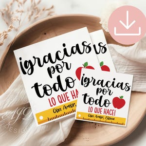Spanish Thank You Tags, Printable Teacher Appreciation Week, Teacher ...