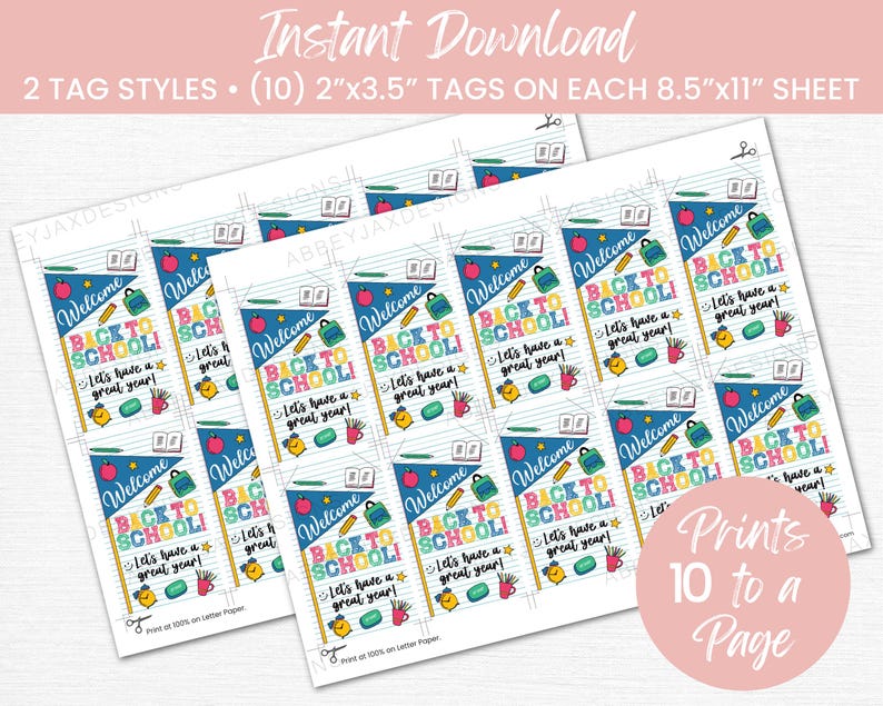 Welcome Back to School Gift Tag, Treat Tag From Teacher, Back to School ...