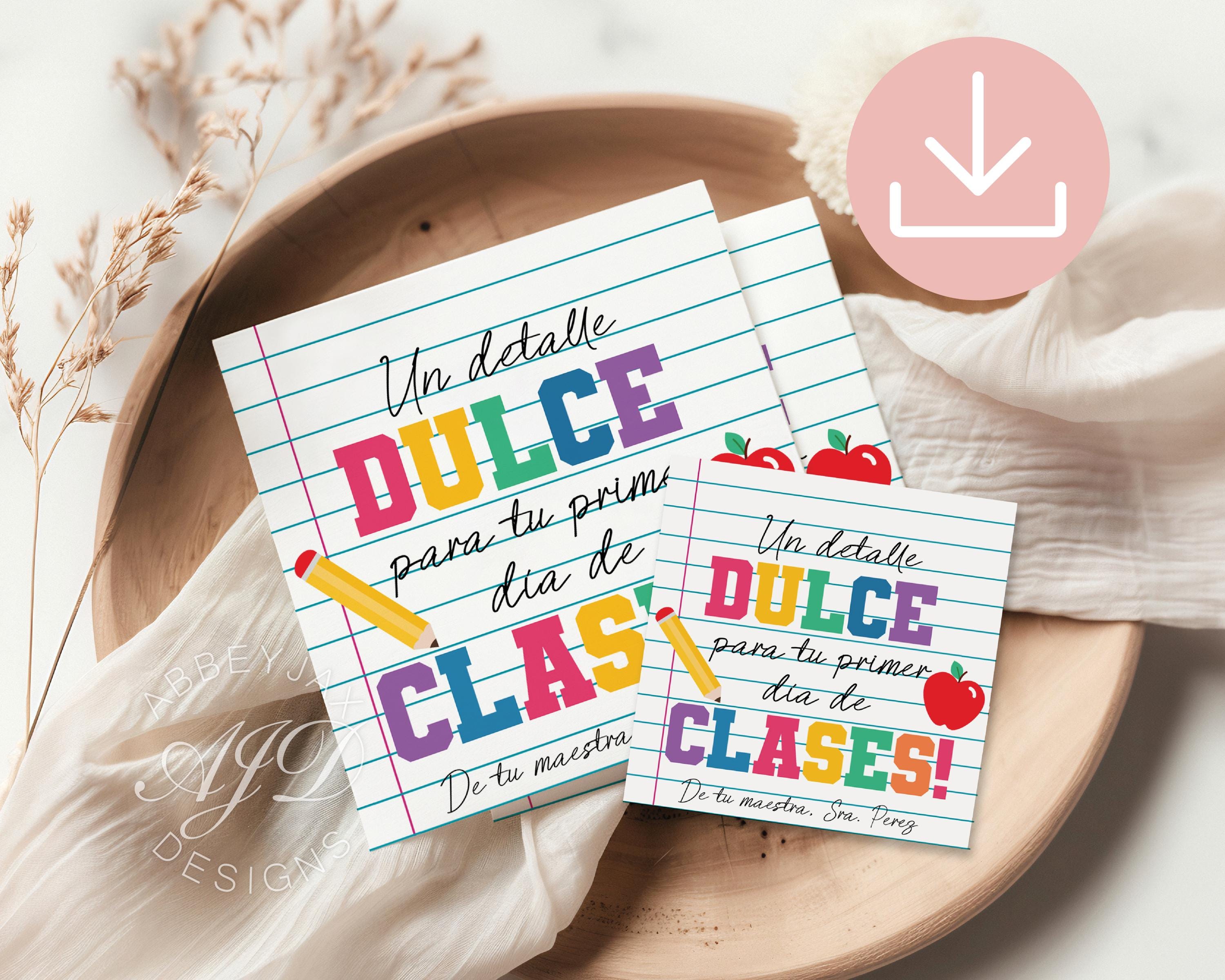 Spanish First Day of School Gift Tags, Back to School Gift Tag for ...