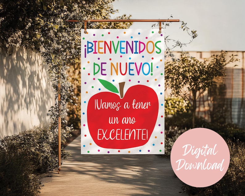 Welcome Back Students Sign, Spanish School Posters, 1st Day of School ...